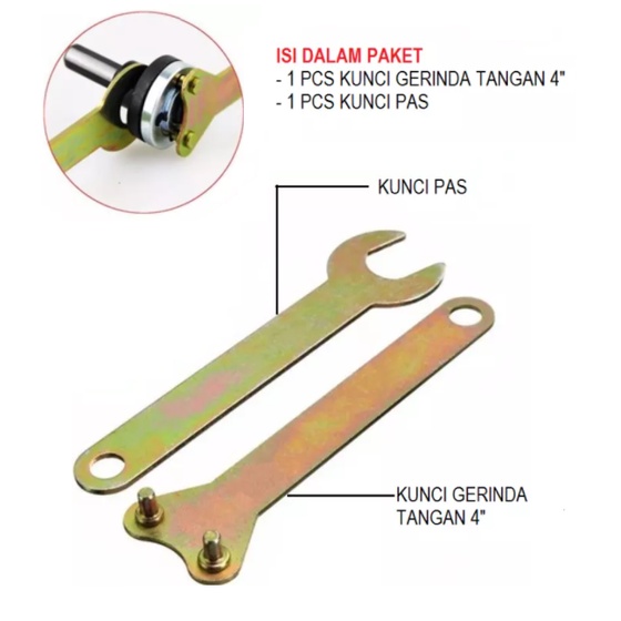 Jual Paket 2 Set Kunci Gerinda Tangan 4 inch Kunci Pembuka Gerinda ...