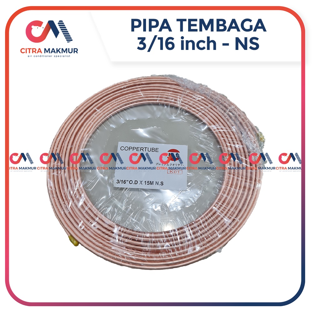 Jual Pipa Tembaga Kulkas 3/16 inci per meter meteran 4,5 mm Las Freezer ...