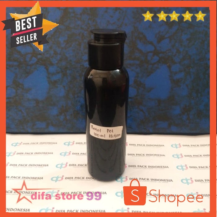 Jual Botol PET 100ml fliptop jamur full hitam ( Paket isi 10 pcs ) | Shopee Indonesia