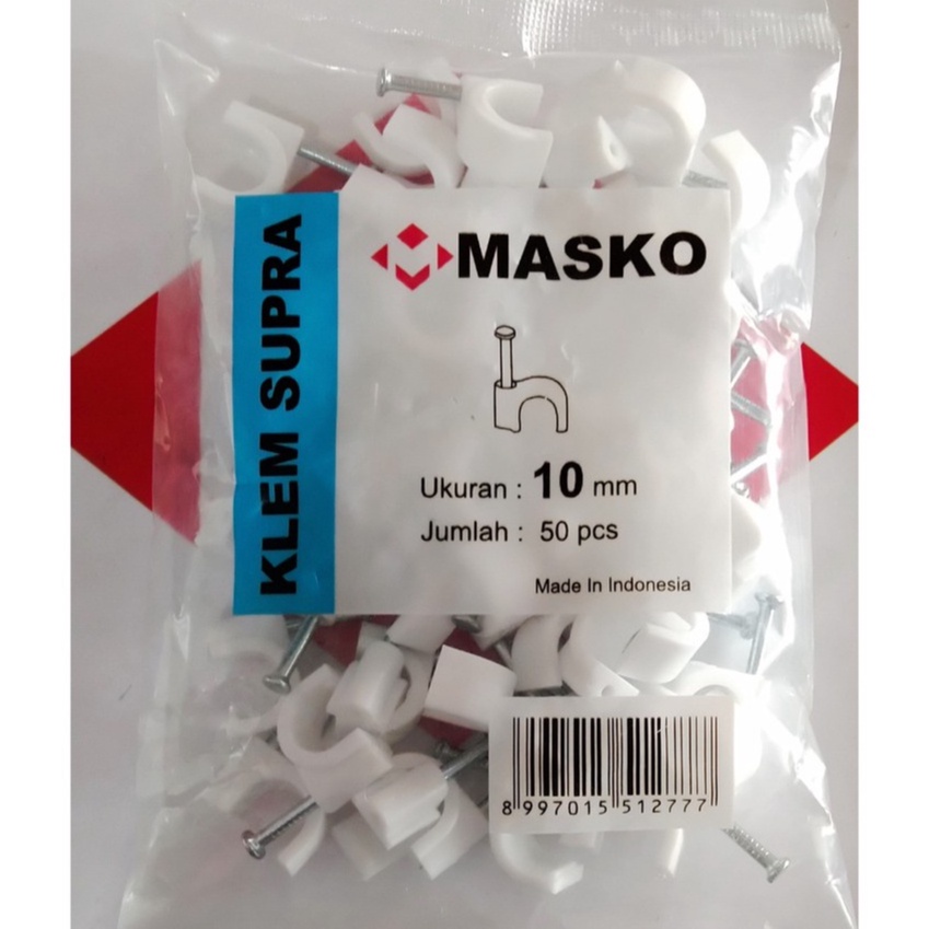 Jual Klem Kabel Masko Supra 10Mm Warna Putih | Shopee Indonesia