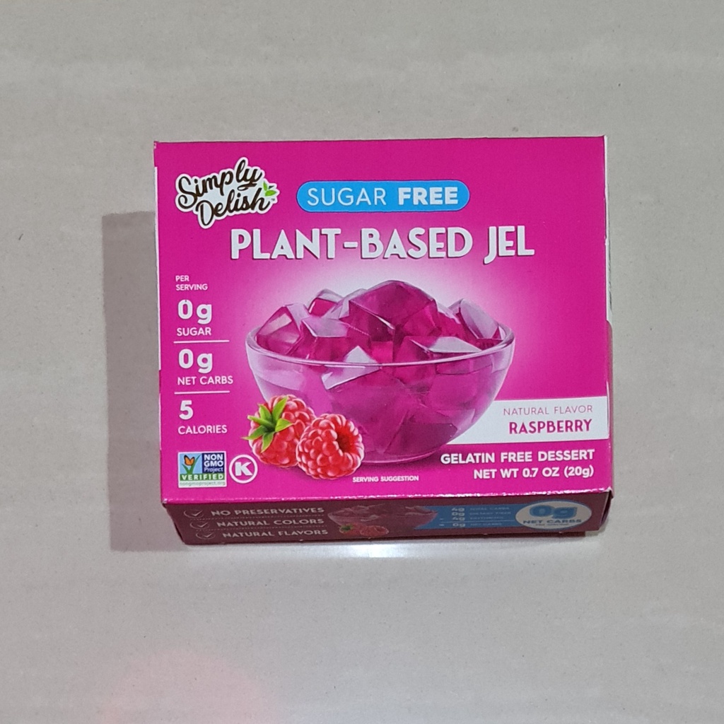 Jual Simply Delish Raspberry Plant Based Jel Gelatin & Sugar Free 20 ...