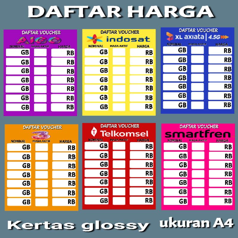 Jual DAFTAR HARGA VOUCHER DATA TOKO KONTER DAN PHONCEL DI49 | Shopee ...
