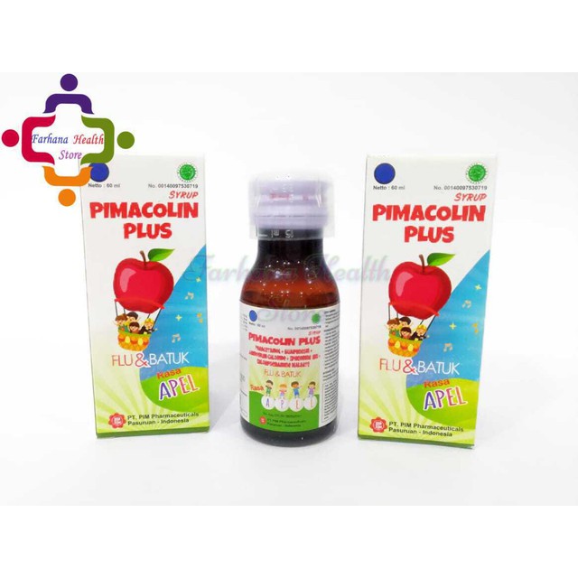 Jual Original Pimacolin Syrup 60 ml Rasa Apel / Untuk Flu & Batuk ...
