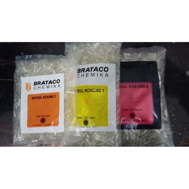 Jual KAPSUL KOSONG TRANSPARAN BRATACO NO 00 0 1 2 ISI 1000 HALAL ...