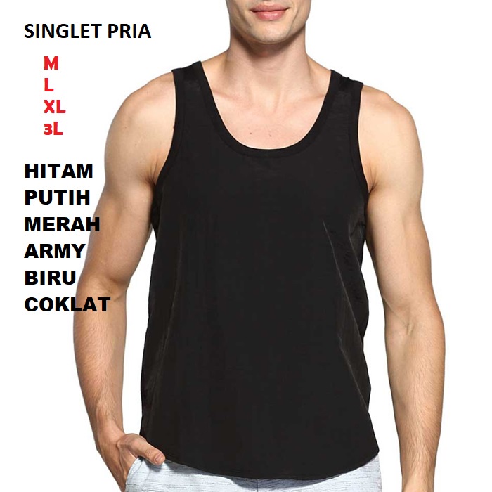 Jual SINGLET PRIA NUTEX MIATEX PUTIH HITAM ARMY MERAH BIRU COKLAT POLOS ...