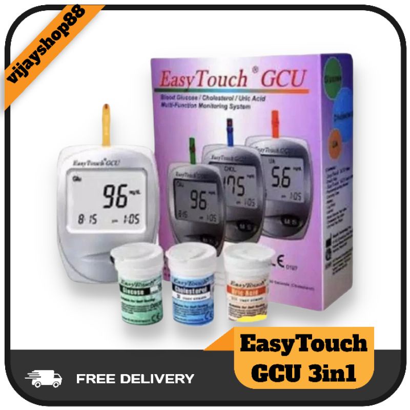 Jual alat ukur darah EasyTouch GCU 3 in 1 ( Gula darah, Asam urat dan ...