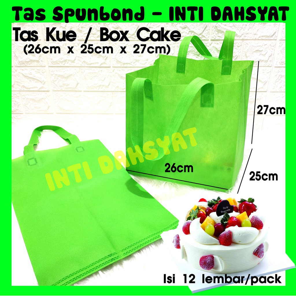 Jual Tas Kue / Box Cake Spunbond Goodie Bag Size 25 (isi 12lembar) 26cm x 25cm x27cm Tas Nasi ...