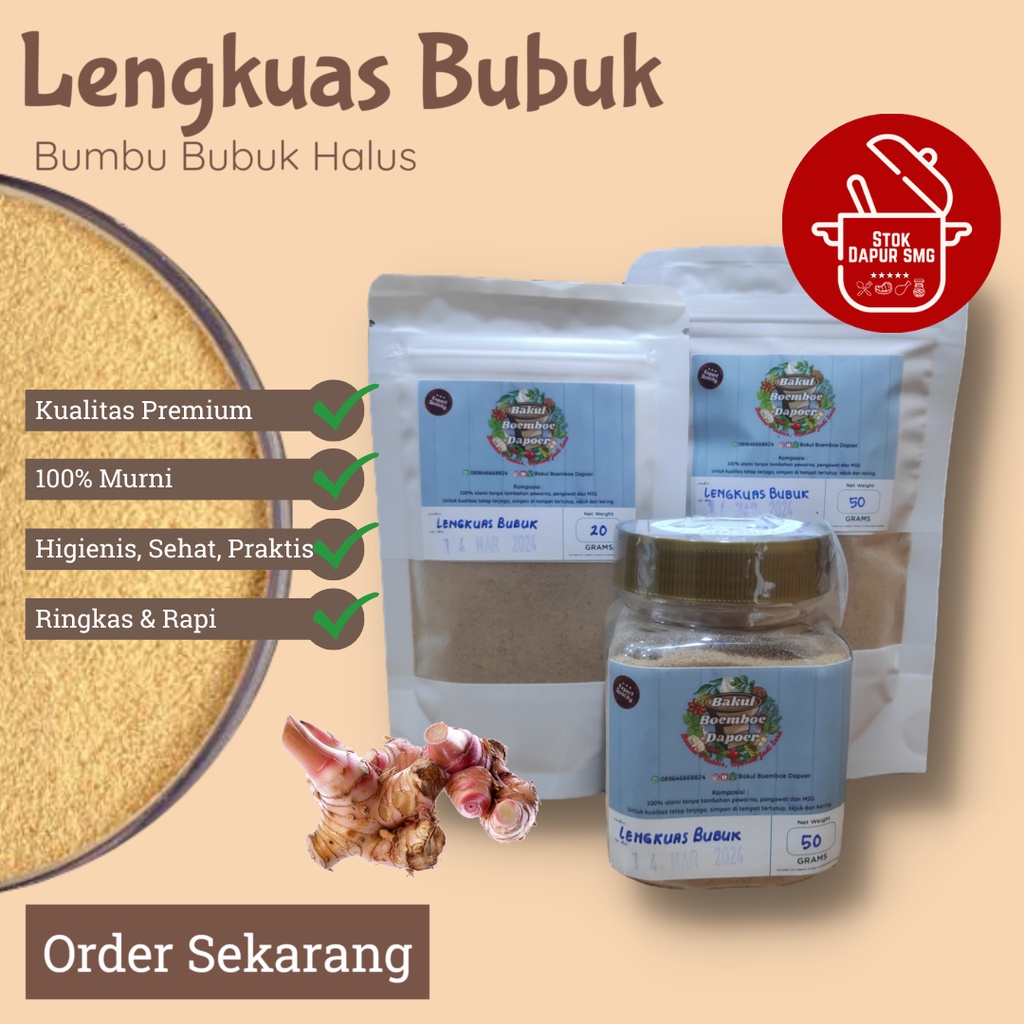 Jual Lengkuas Laos Bubuk / Ground Alpinia Powder Pouch Refill 20gr 50gr ...