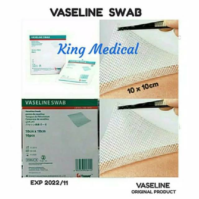 Jual Vaseline Swab 10x10cm/Kasa Steril Vaseline (seperti supratul ...
