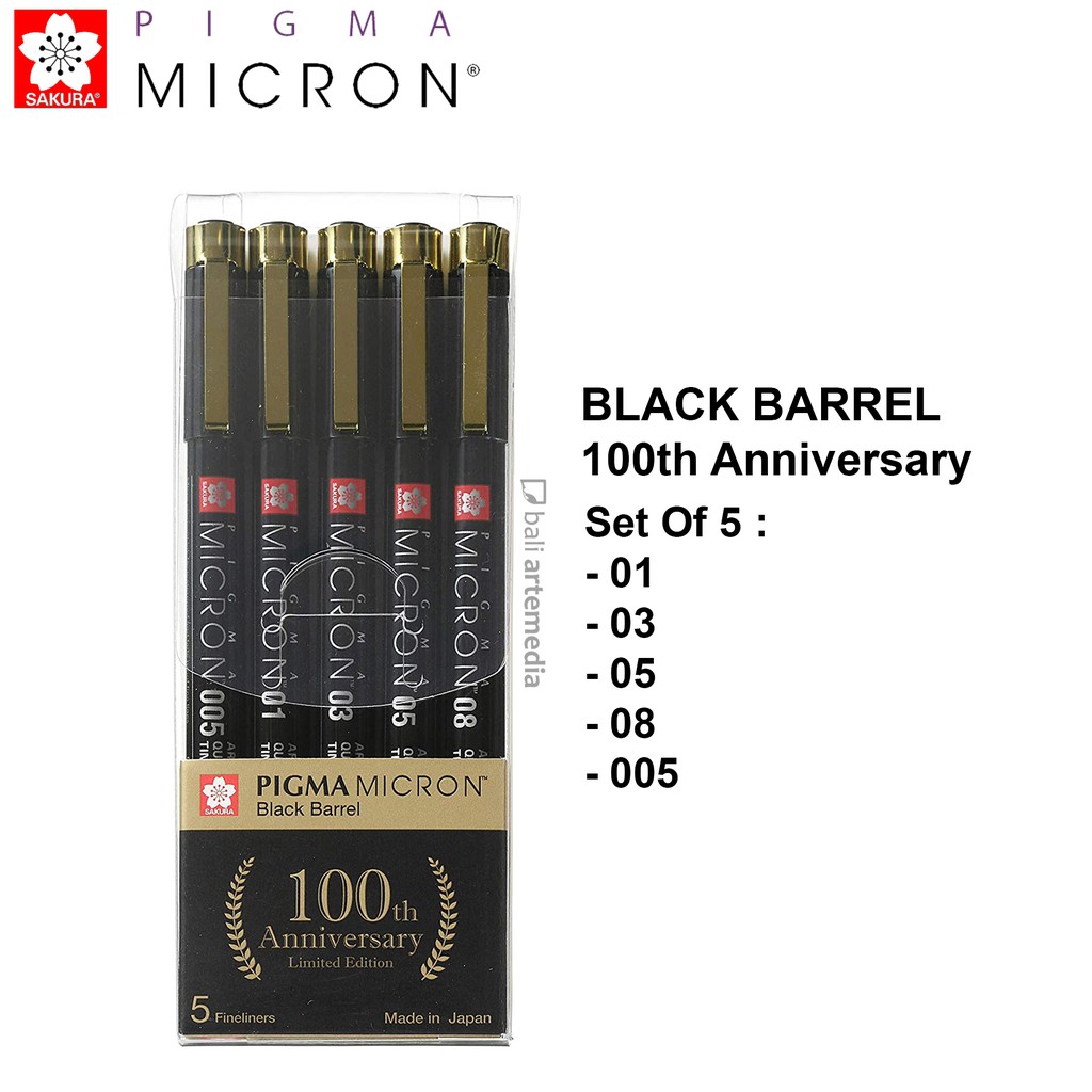 Jual SAKURA Pigma Micron - Black Barrel set of 5 Fine Liners | Shopee ...