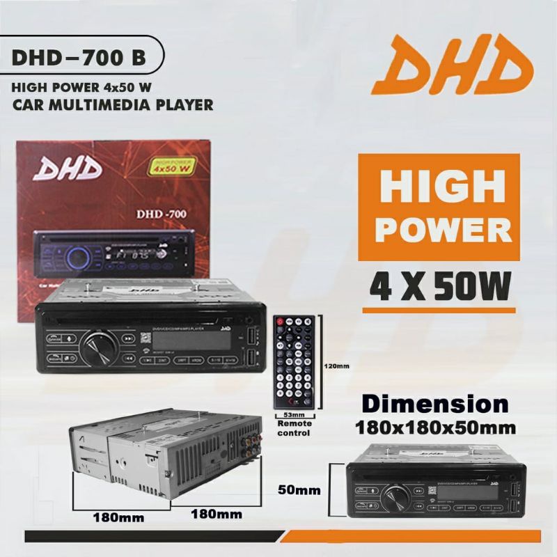 Jual Single din DVD player DHD-700 USB MMC WITH BLUETOOTH | Shopee ...