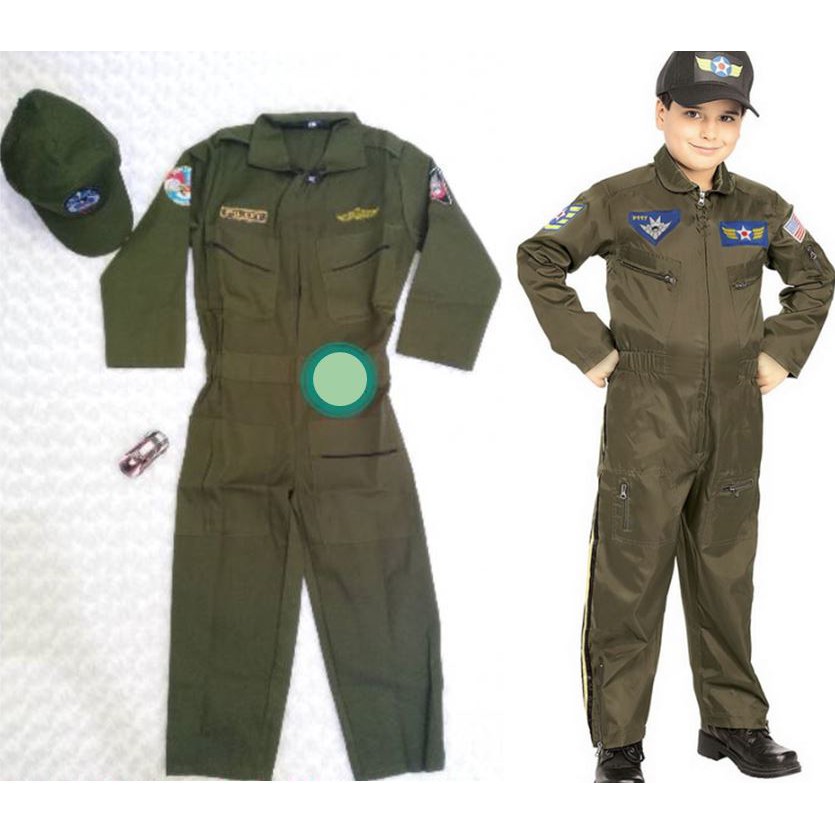 Jual BAJU KOSTUM PILOT TEMPUR HIJAU TUA | Shopee Indonesia
