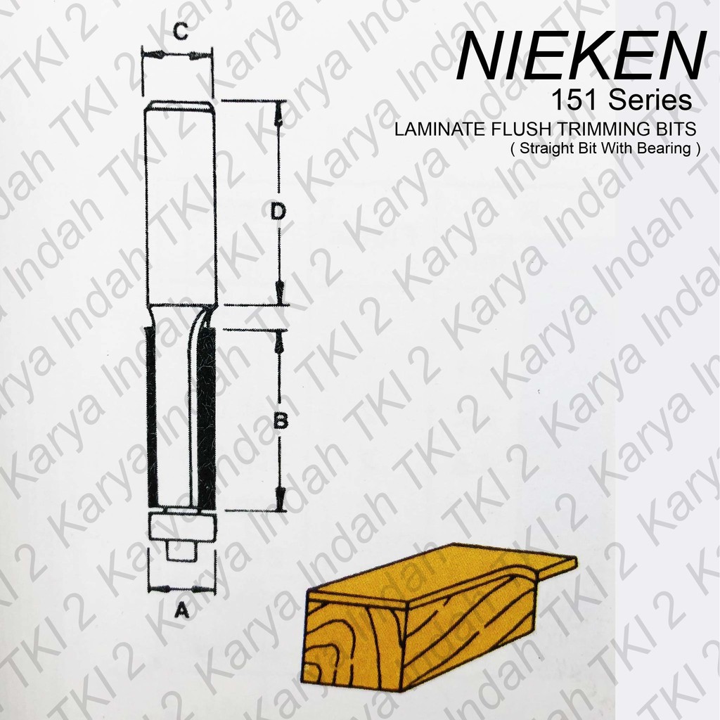 Jual Mata Profil Lurus Bearing NIEKEN 151 006 Straight Bit 151006 ...