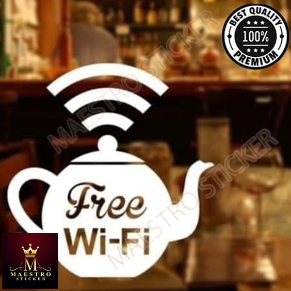 Jual M.STICKER Stiker Free WiFi Teko Kettle Kantin Hotel Sticker Cafe ...