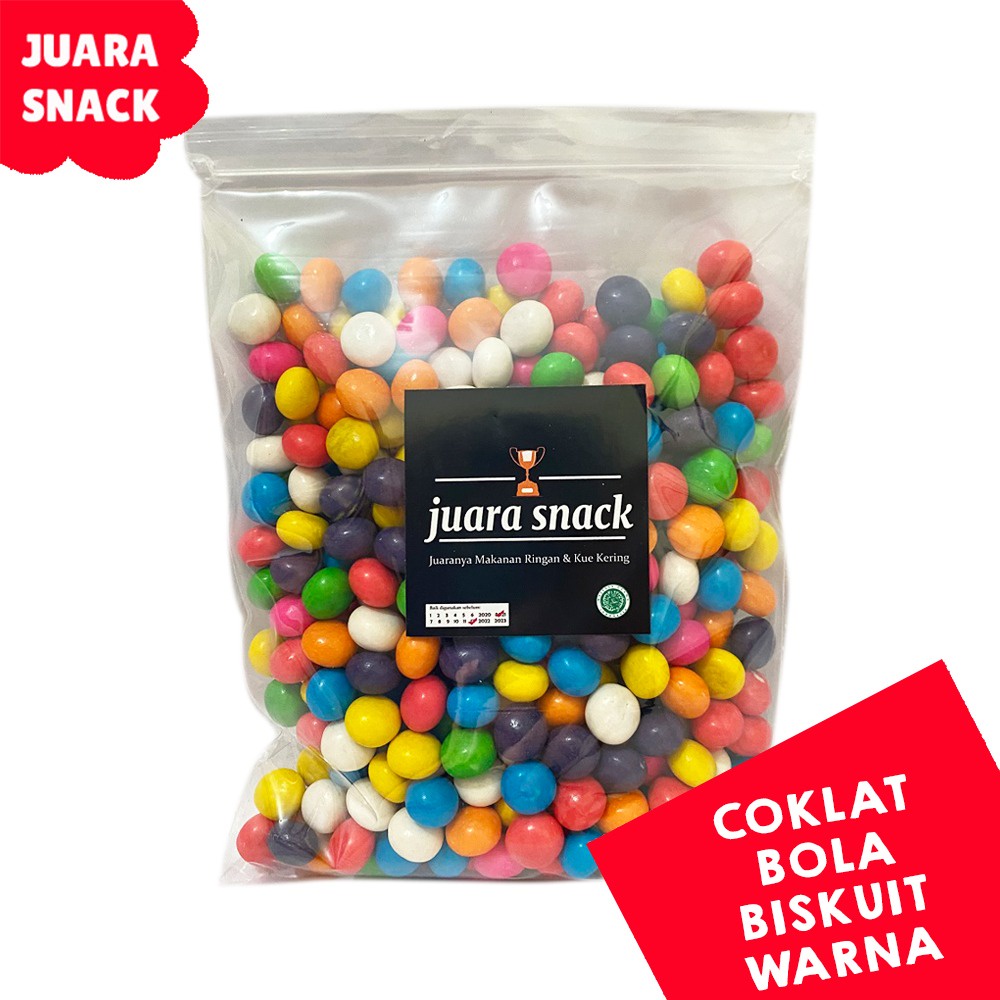 Jual Juara Snack Coklat Bola Biskuit Warna 200gr | Shopee Indonesia