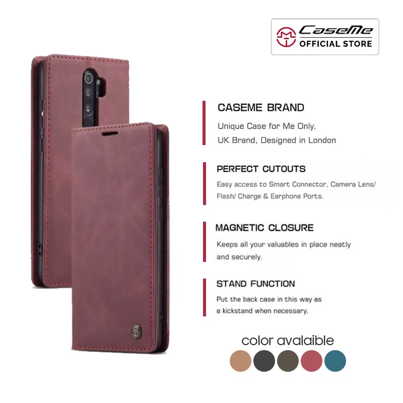 Jual Caseme Redmi Note 7 8 9 PRO Casing Flip Leather Wallet Premium ...