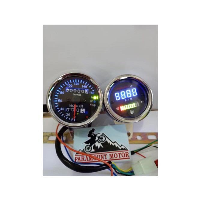 Jual spidometer spedometer bulat kilometer indikator plus RPM amper ...