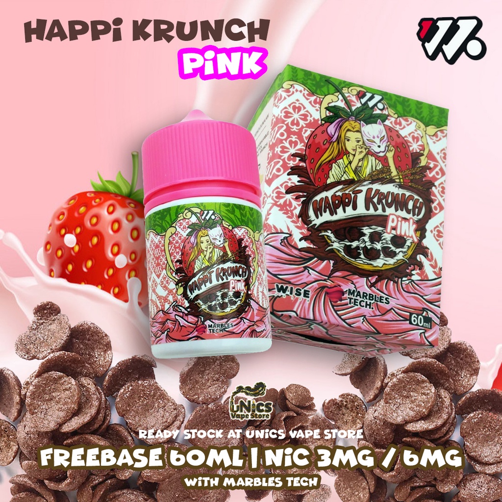 Jual Liquid HAPPI KRUNCH V3 PINK 60ML CocoKrunch Chocolate Cereal with ...