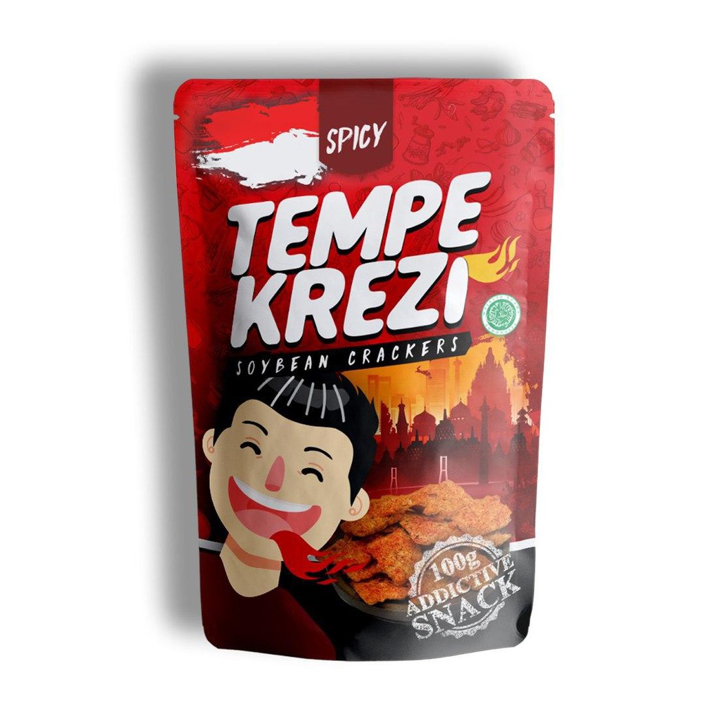 Jual Keripik Tempe Crispy KREZI Tempe Kemasan 100 gram dengan 5 Varian ...