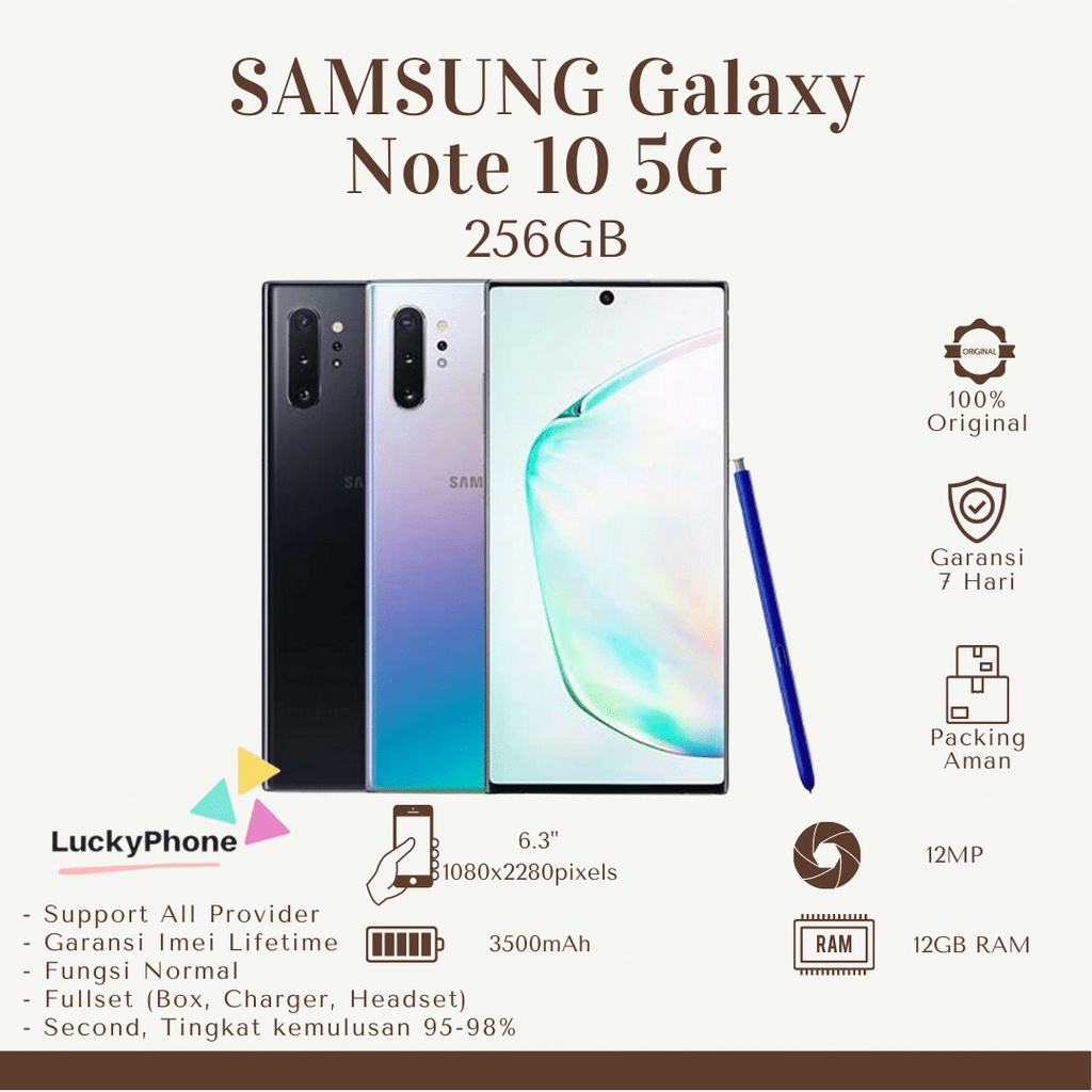 Jual Samsung Galaxy Note 10 5G 12 / 256GB Second Bekas Original SINGLE SIM | Shopee Indonesia