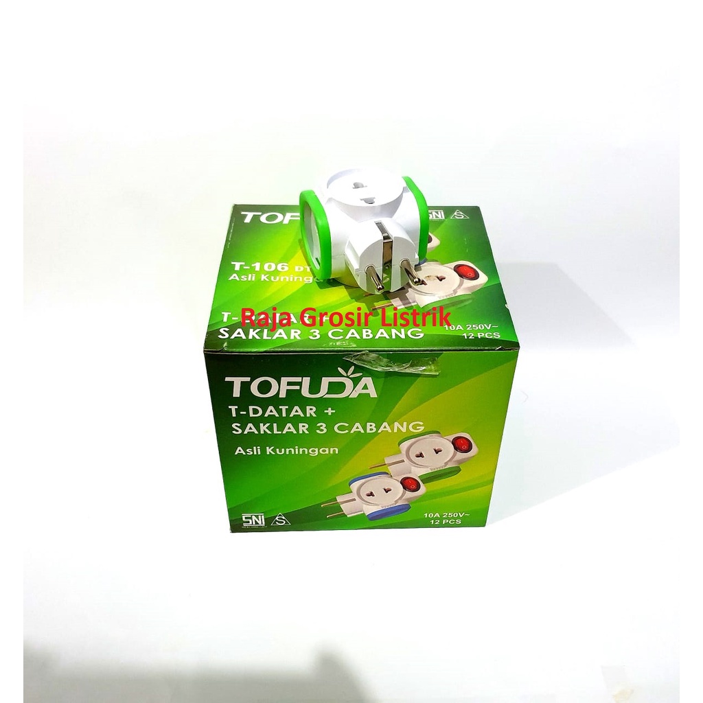 Jual Tofuda Stop Kontak 4 Cabang Datar + Saklar | Shopee Indonesia