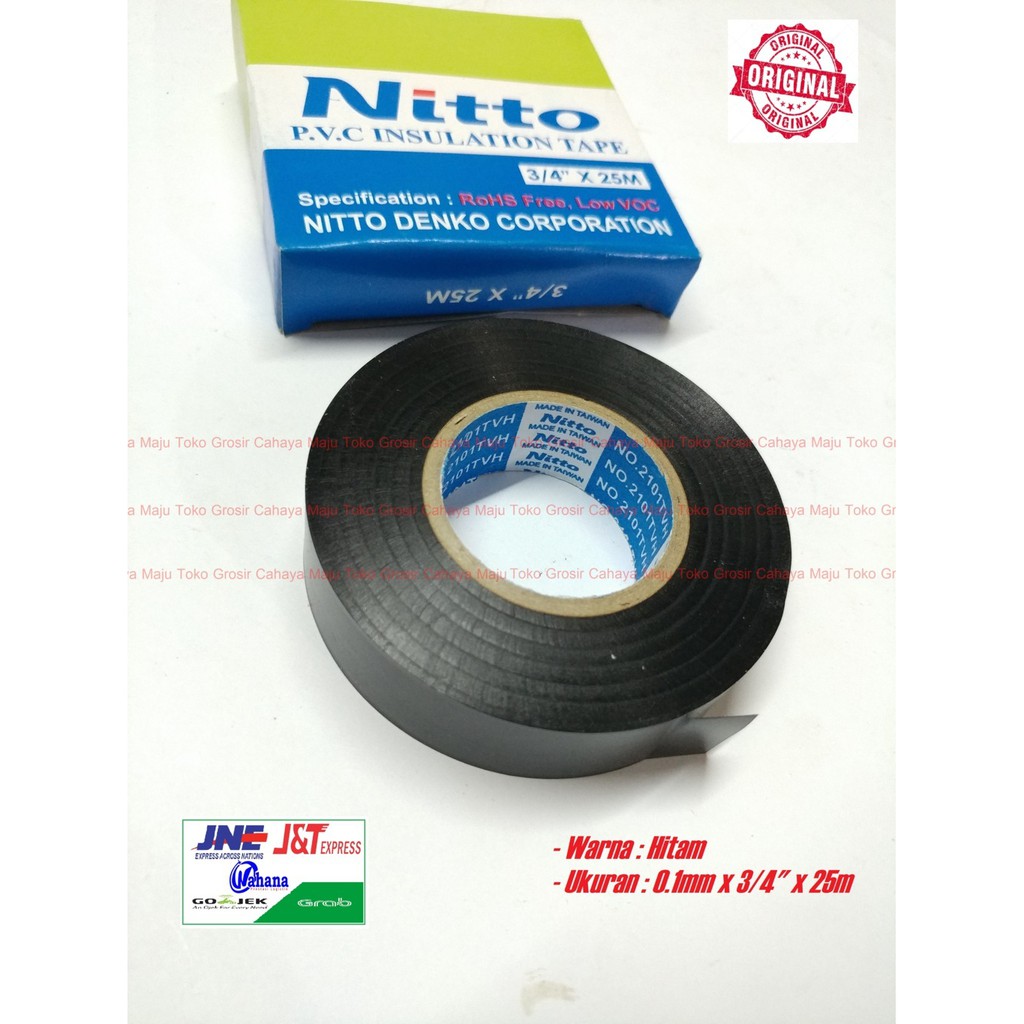 Jual Nitto Selotip Isolasi Kabel Listrik Hitam PVC Tape | Shopee Indonesia