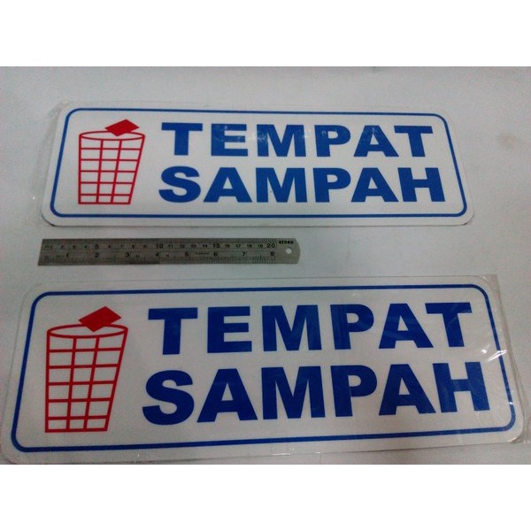 Jual Segera Beli BESAR label tanda TEMPAT SAMPAH bahan Acrylic Plastik ...
