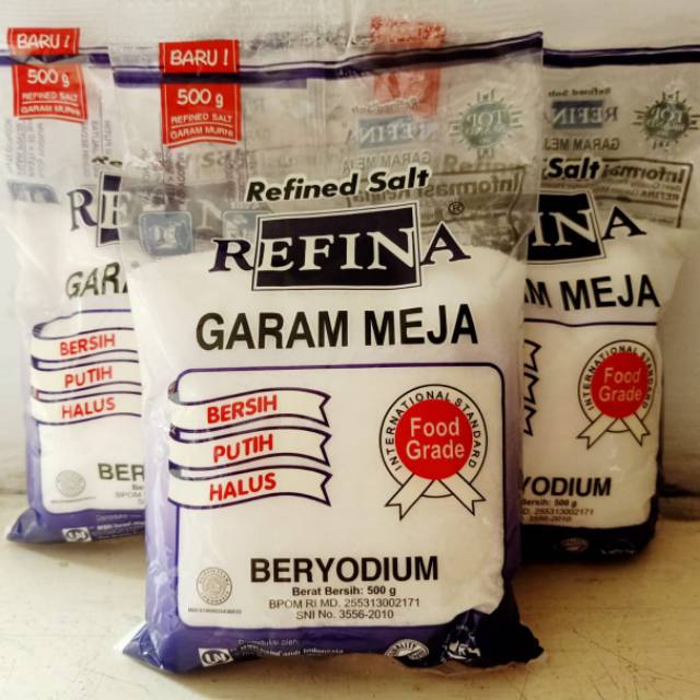 Jual GARAM MEJA REFINA 500GR - garam meja beryodium - garam masak ...