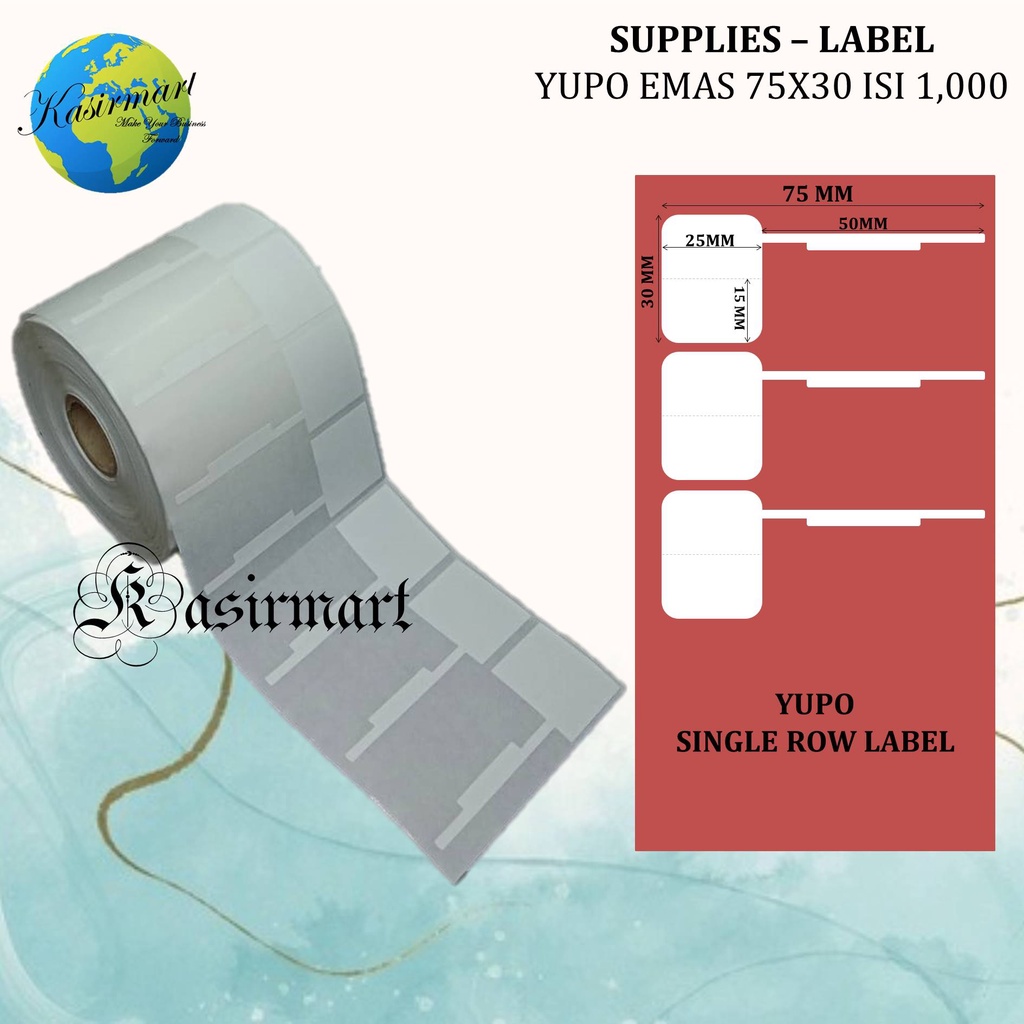 Jual Label Barcode Yupo Emas 75x30 isi 1000 Stiker Toko Emas Jewelery ...