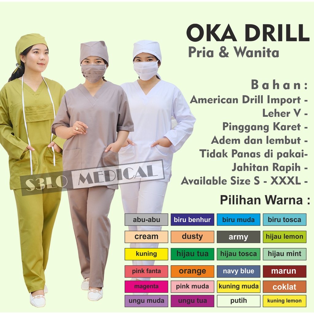 Jual BAJU OKA/ BAJU OK/ BAJU MEDIS/ SERAGAM MEDIS / BAJU OK LENGAN ...