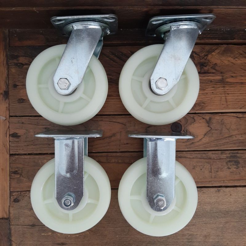 Jual Roda Trolley Nylon 6 Inch heavy duty 2 hidup 2 mati | Shopee Indonesia