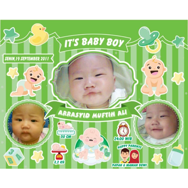 Jual Biodata Bayi 3D | Pop up Frame | Scrap Frame Foto 3D | kado anak ...