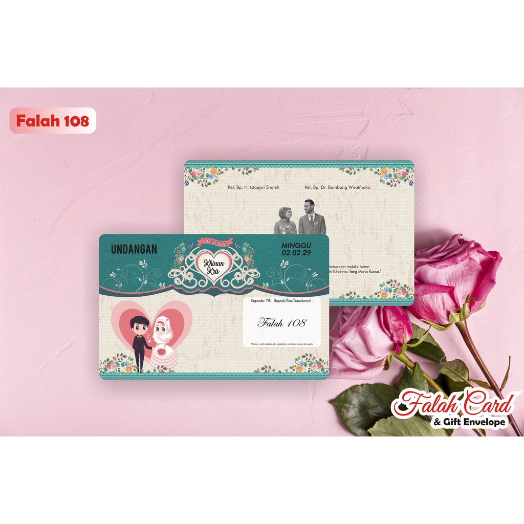 Jual Undangan Falah 108 Undangan Pernikahan BAHAN BRIEF CARD BC TIK ...