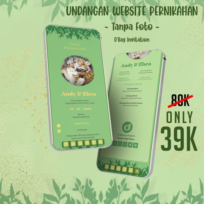 Jual Undangan Digital Website Pernikahan | Tema Foto & Tanpa Foto | Undangan Digital Web | Tema ...