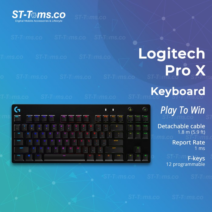 Jual Logitech Pro X Gaming Keyboard | Shopee Indonesia