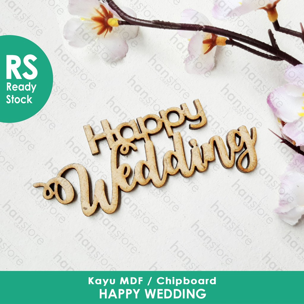 Jual RS 11 x 4,5 cm Happy Wedding Kayu MDF / Chipboard | Shopee Indonesia