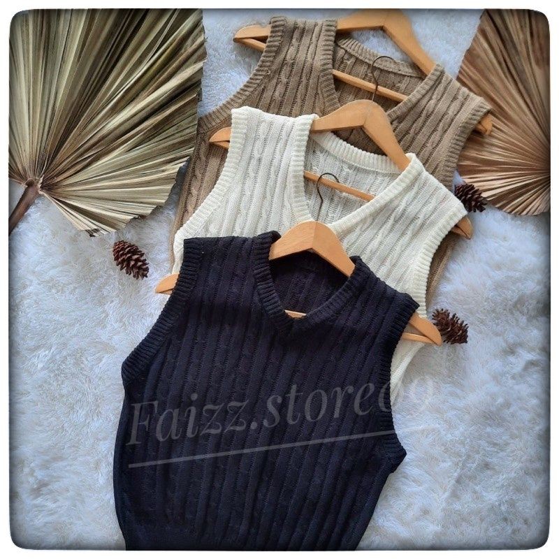 Jual Vest ROMPI RAJUT MOTIF CABLE STORE09 MURAH | Shopee Indonesia