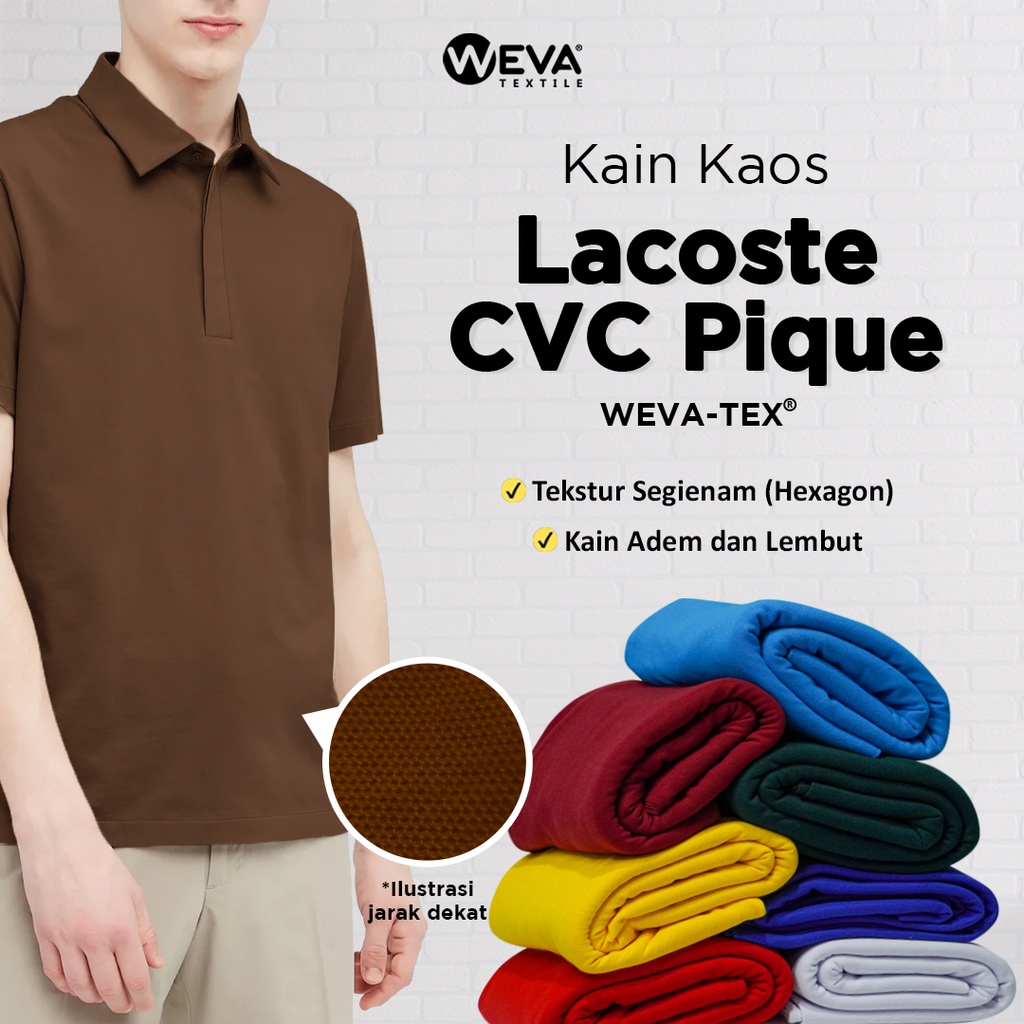Jual Bahan Kain Kaos Polo Shirt Kain Lacos Pique CVC 20s | Shopee Indonesia