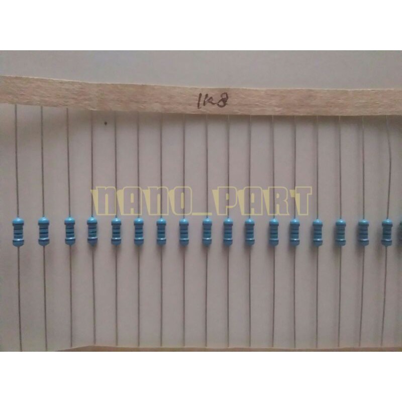 Jual 10pcs resistor 1/4 watt 1k 1k1 1k2 1k3 1k5 1k8 2k metal film ...