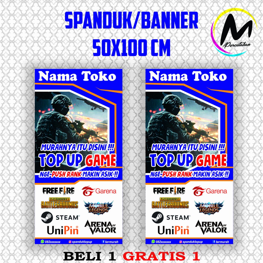 Jual Banner Top Up Spanduk Game | Shopee Indonesia
