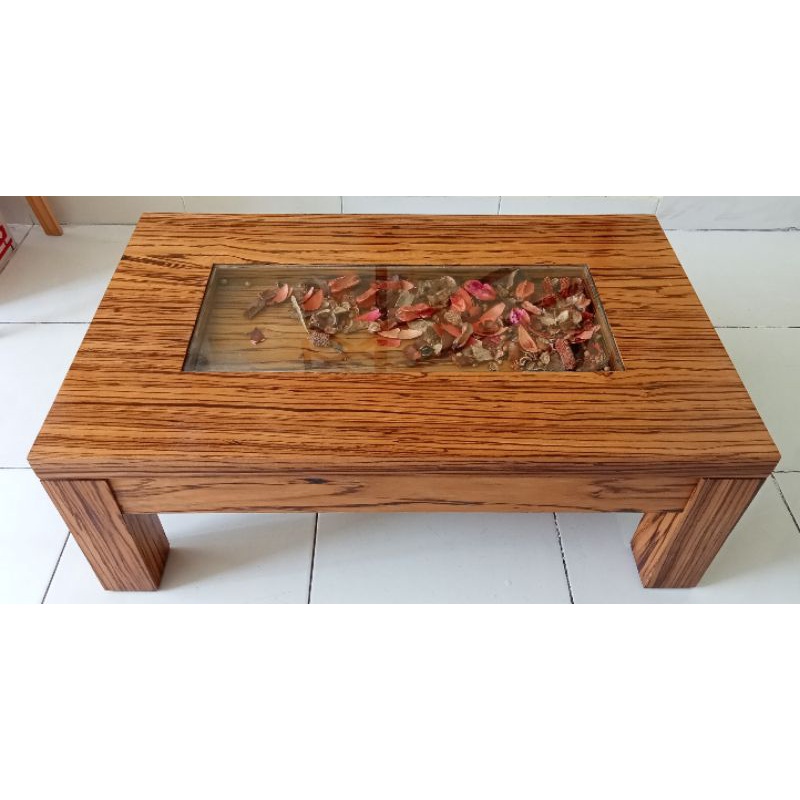 Jual Meja kayu kualitas baik dengan bunga second | Shopee Indonesia