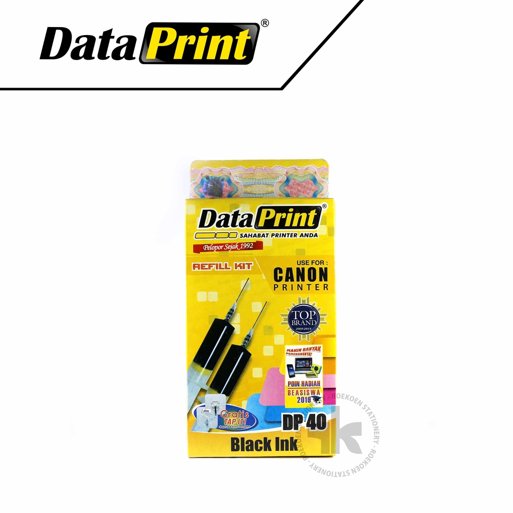 Jual DataPrint Tinta Suntik Refill Printer Canon - Black (DP 40) @20ml ...