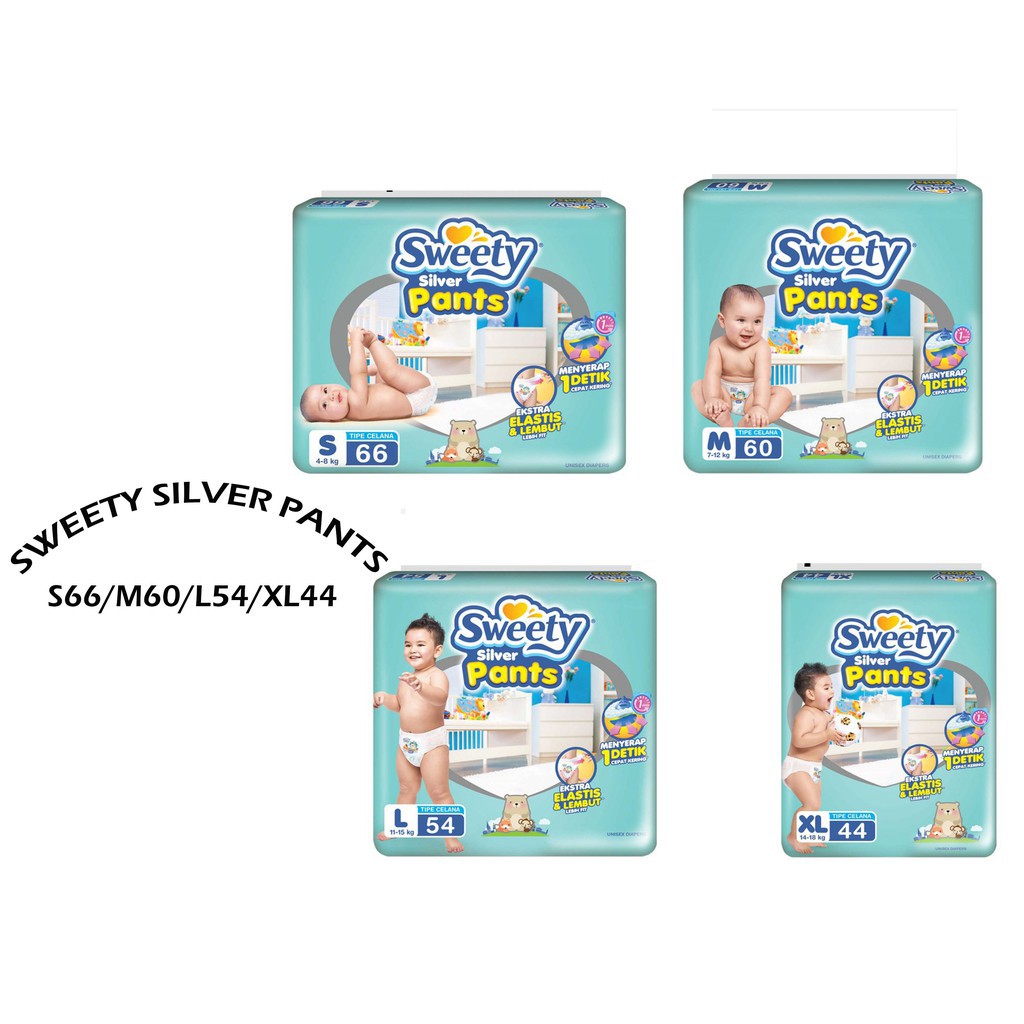Jual MOMMYNME SWEETY SILVER PANTS S66 L54 XL44 | Shopee Indonesia