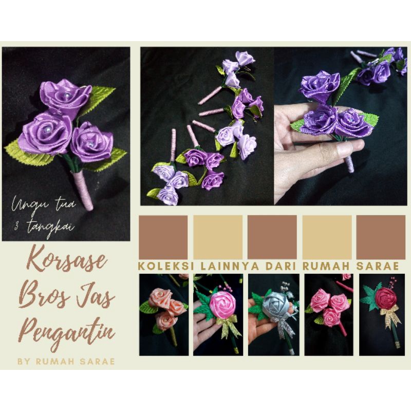 Jual Bros Panitia Bunga Saku Bouttonierre Bunga dada 3 tangkai warna ...