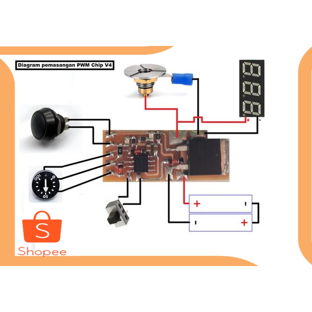 Jual Jual perkakas PWM Chip V4 Regulated Variable Voltage DIY BOX MOD 20DEZ Limited | Shopee ...