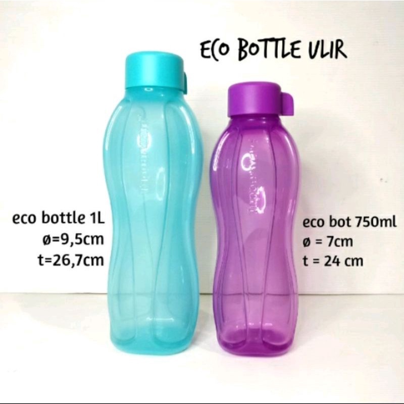 Jual Botol minum botol eco / eco bottle 1 liter tutup putar tupperware ...