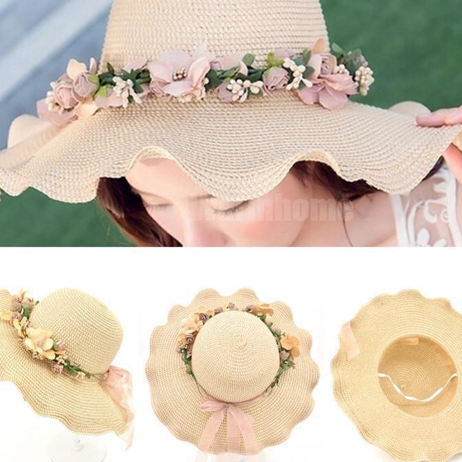 Jual Topi Rajut Pantai Motif Bunga Topi Rajut Lidi Fariasi Bunga ...