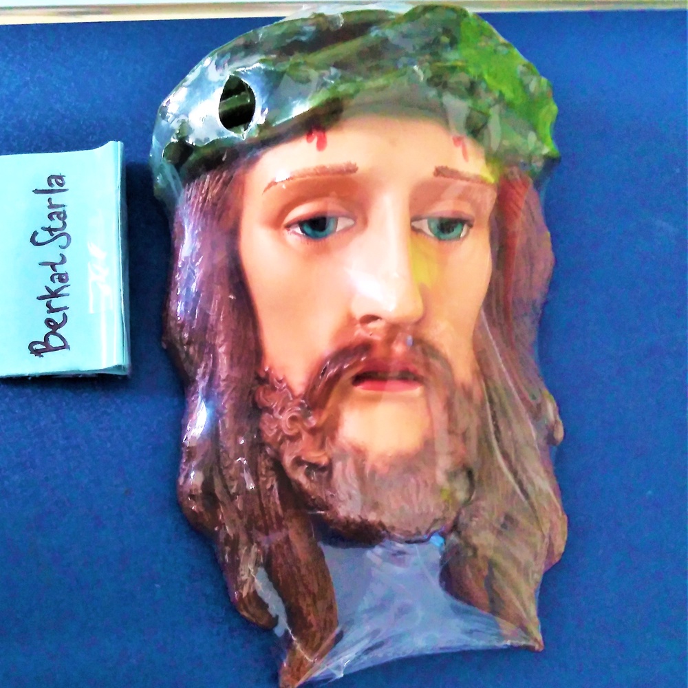 Jual Patung Rohani Katolik/Yesus Kepala Duri Dinding Warna/PJS015W ...