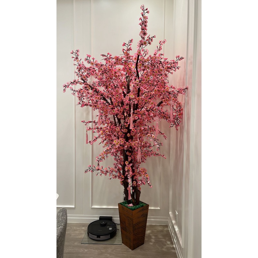 Jual Bunga Hiasan Pot Sakura Imlek Sincia Pink (second) | Shopee Indonesia