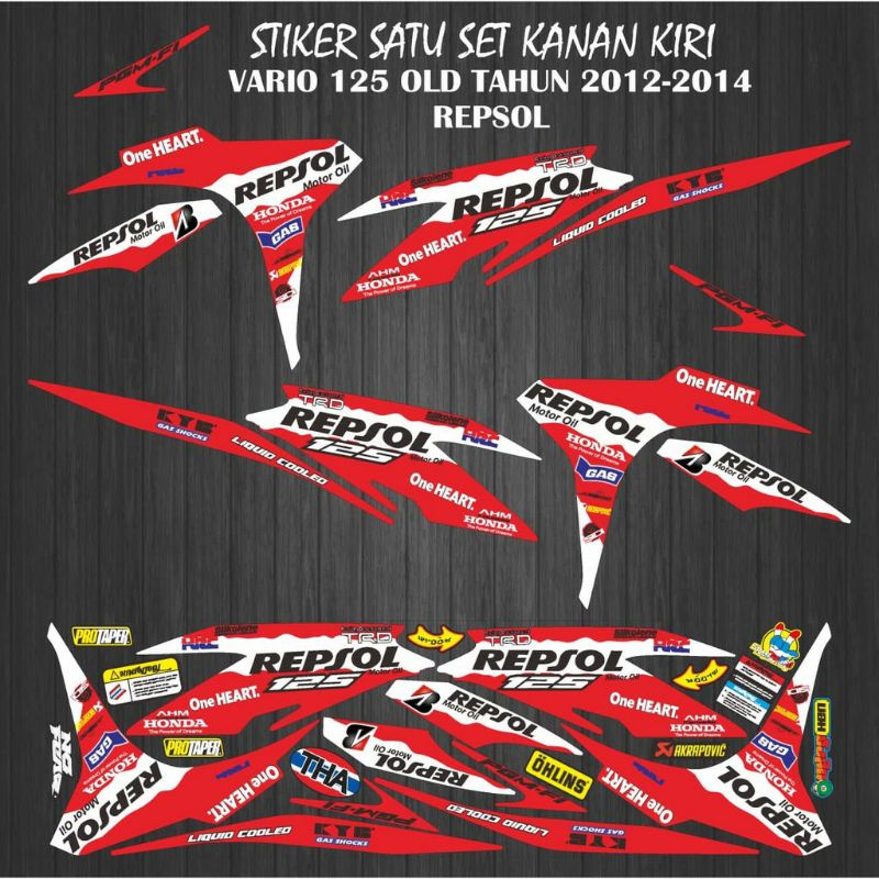 Jual STIKER VARIASI VARIO OLD 125 TAHUN 2012-2014 REPSOL | Shopee Indonesia